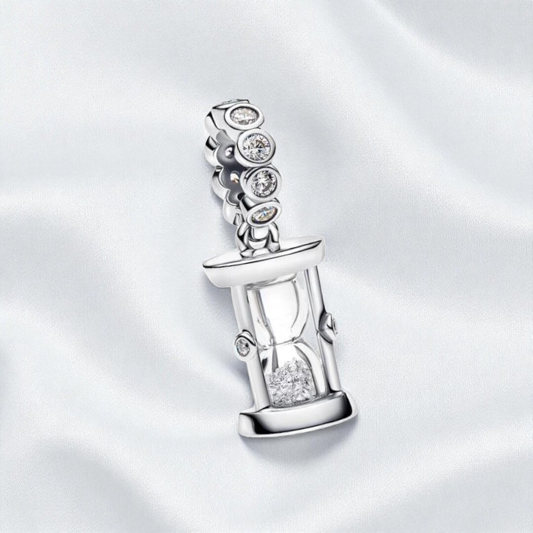Elegant Hourglass Dangle Charm, Minimalist Jewellery, Unique Timeless ...