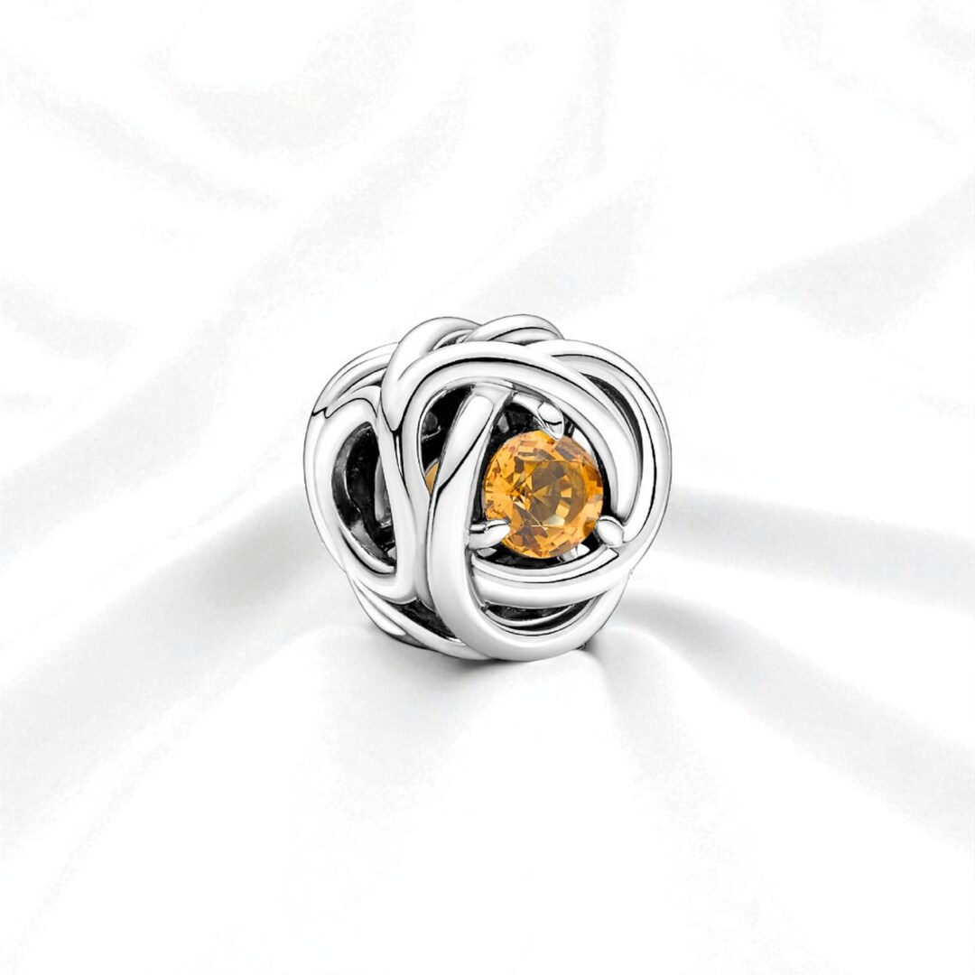 Elegant November Birthstone Eternity Circle Charm, Fancy Jewellery for ...