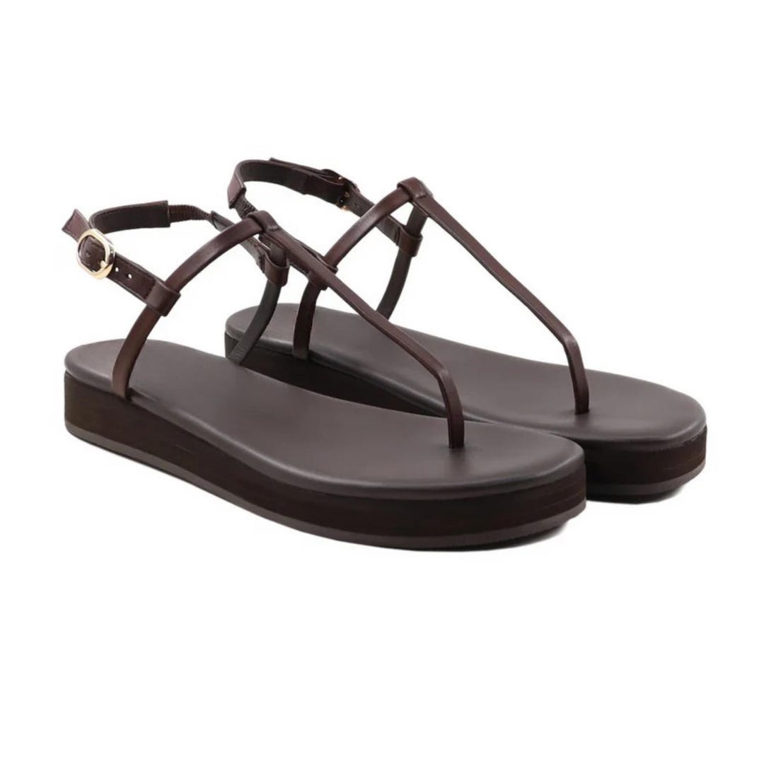Luxury Dark Brown Leather Sandals for Women – Soft, Chic & Versatile ...
