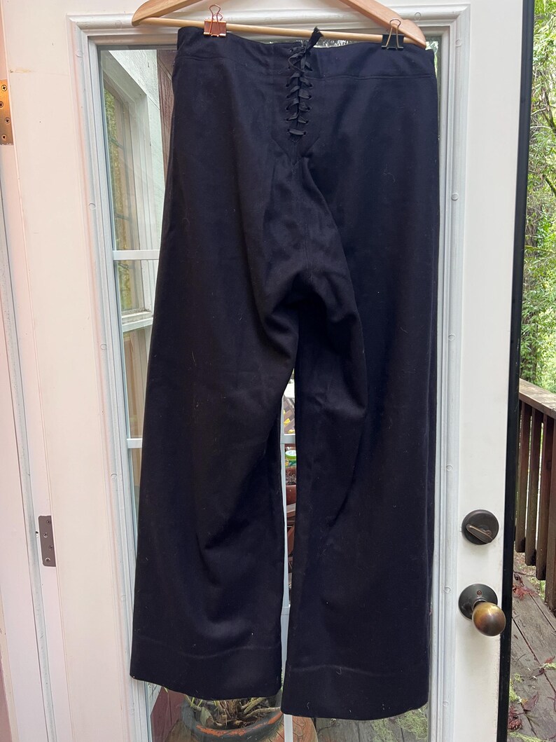 Authentic Vintage 1940s Black Super High-waisted Sailor / Naval Pants ...