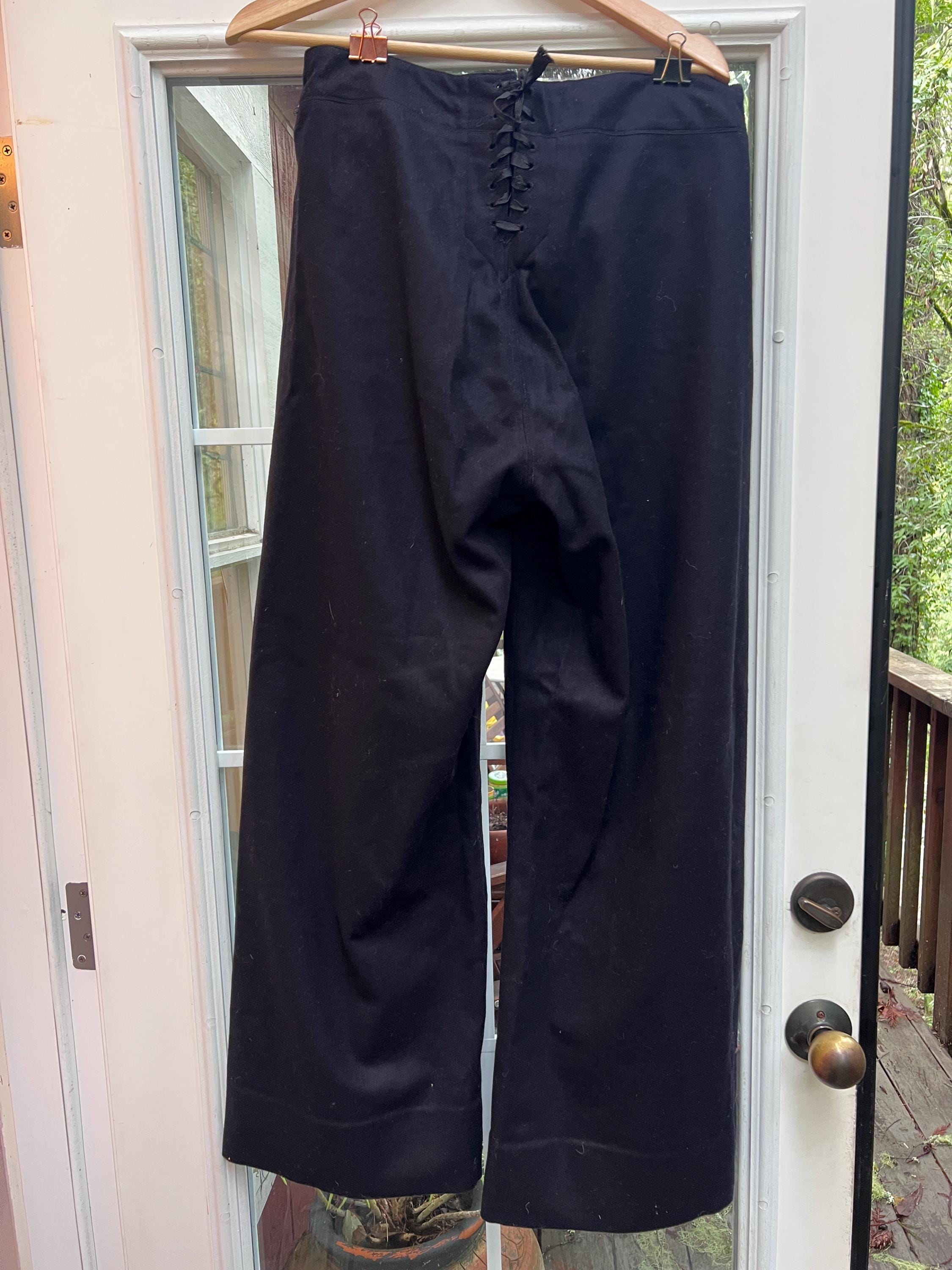 Authentic Vintage 1940s Black Super High-waisted Sailor / Naval Pants ...