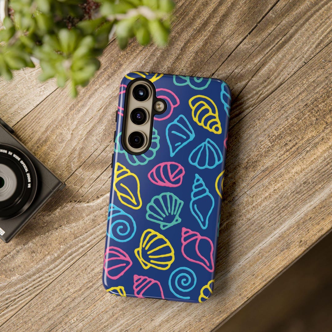 Colorful Seashells Shell Puff Paint Samsung Galaxy or Google Pixel Case ...