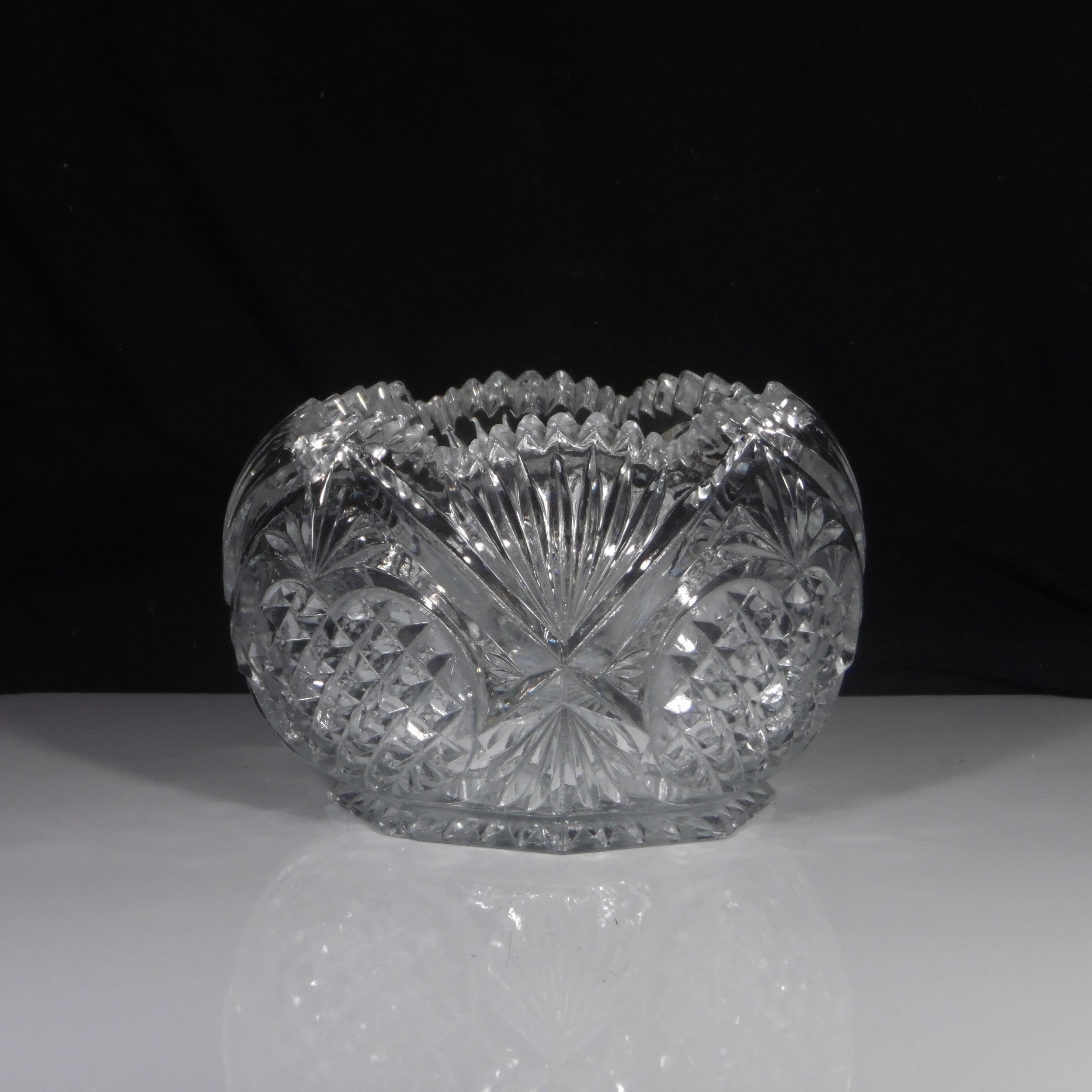 Early American Pressed Glass Rose Bowl, John B Higbee Glass Company ...