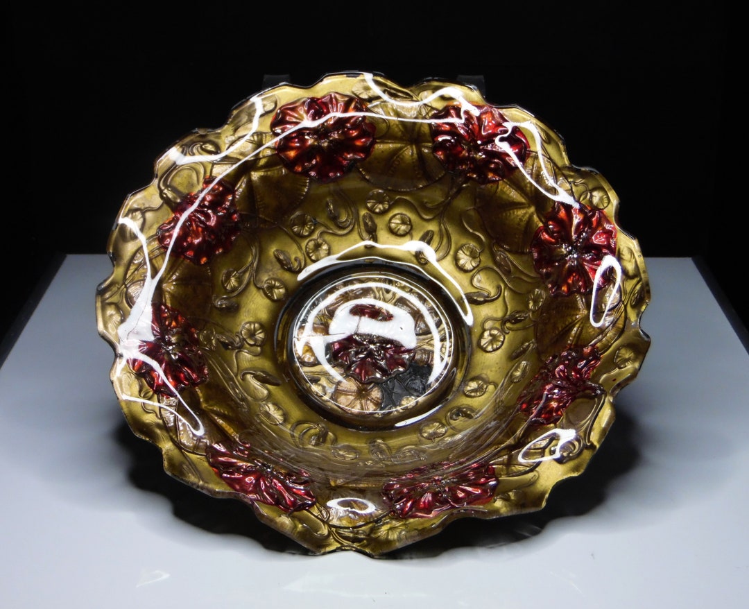 Goofus Glass Bowl, Dugan Glass Company (?); Magnolia (?), 1910 - 1920 ...