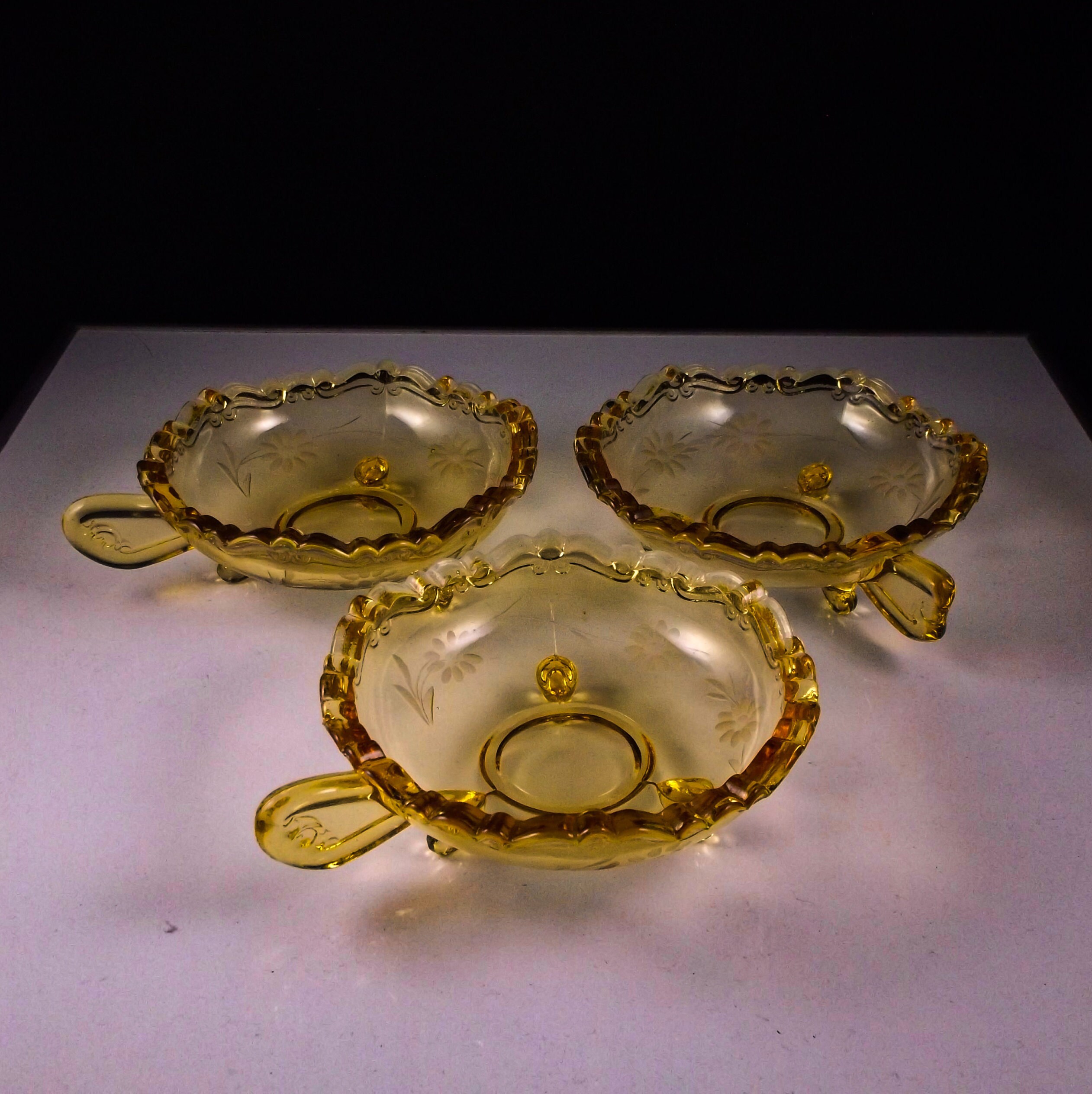 Vintage European Glass Master Berry Bowl w/3 Individual Bowls Fenne ...