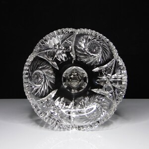 American Brilliant Period Cut Glass Compote, H C Fry Glass Company ...