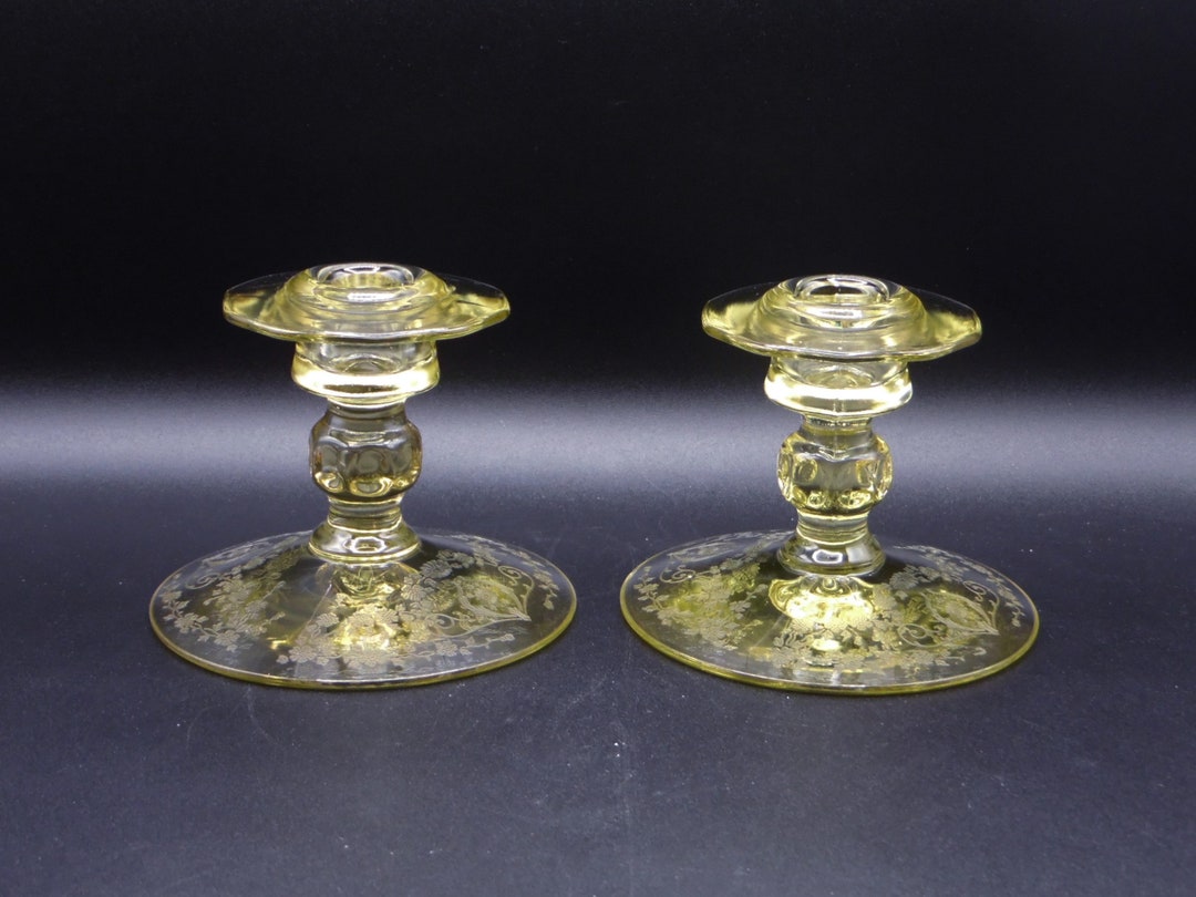 Elegant Era Glass Candlesticks, Cambridge Glass Company, 3400/627 Line ...