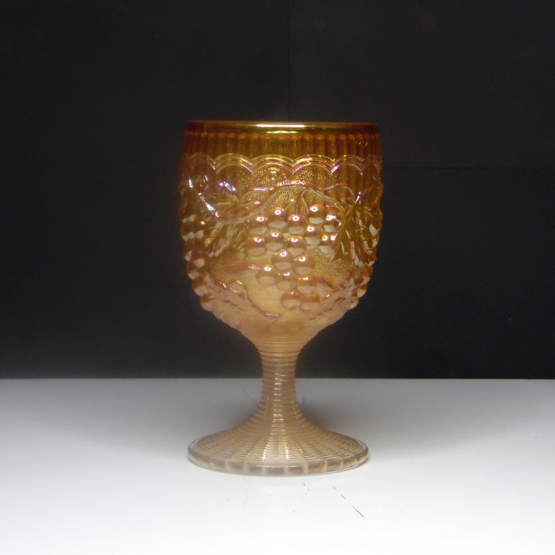 Carnival Glass Water Goblet, Imperial Glass Company, Imperial Grape ...