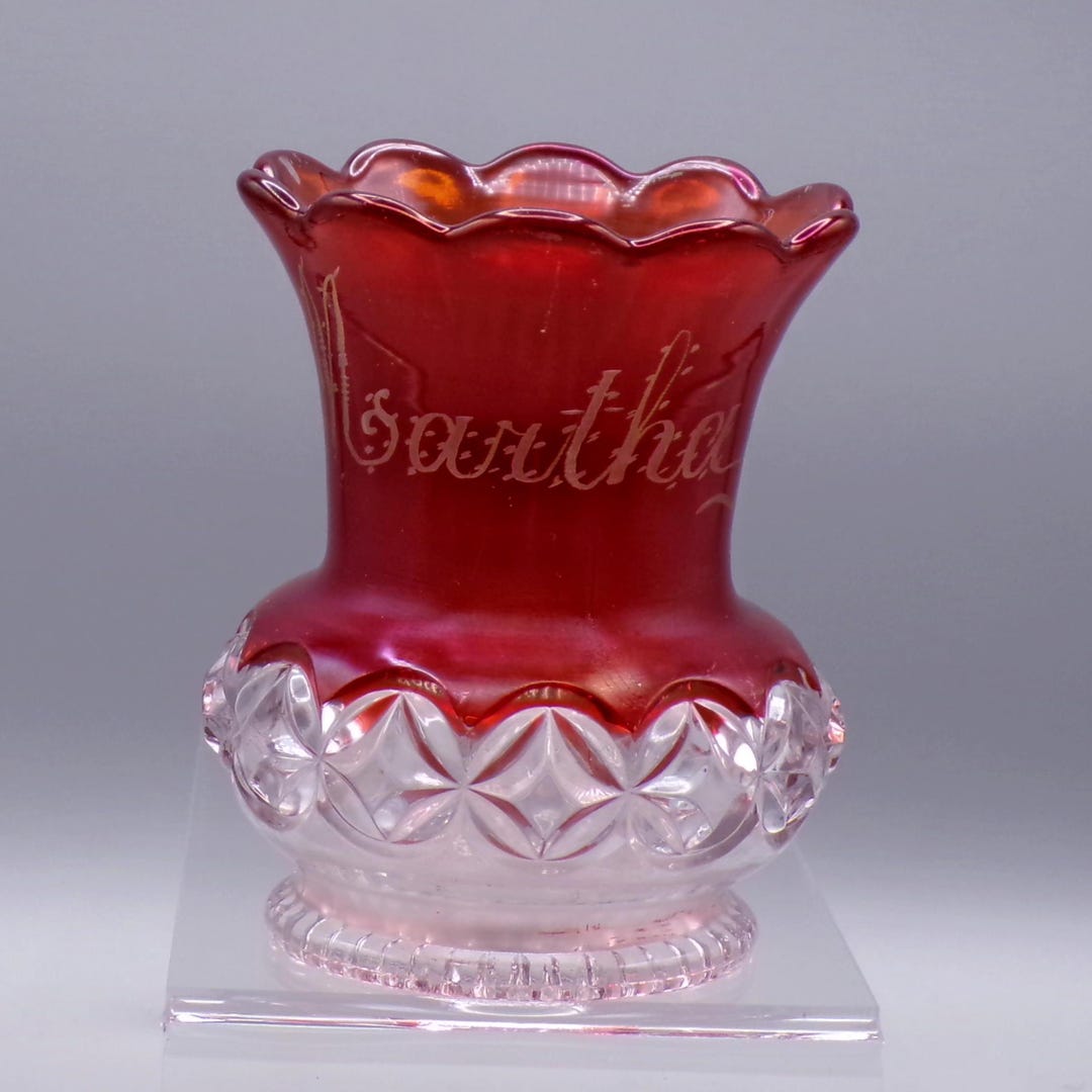 Early American Pressed Glass Vase/souvenir, Elson Glass Company, Hero ...