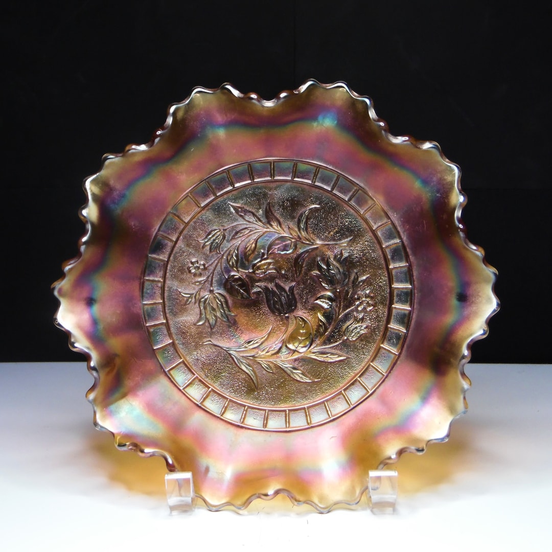 Carnival Glass Bowl, Dugan/diamond Glass Company, Windflower, Marigold ...