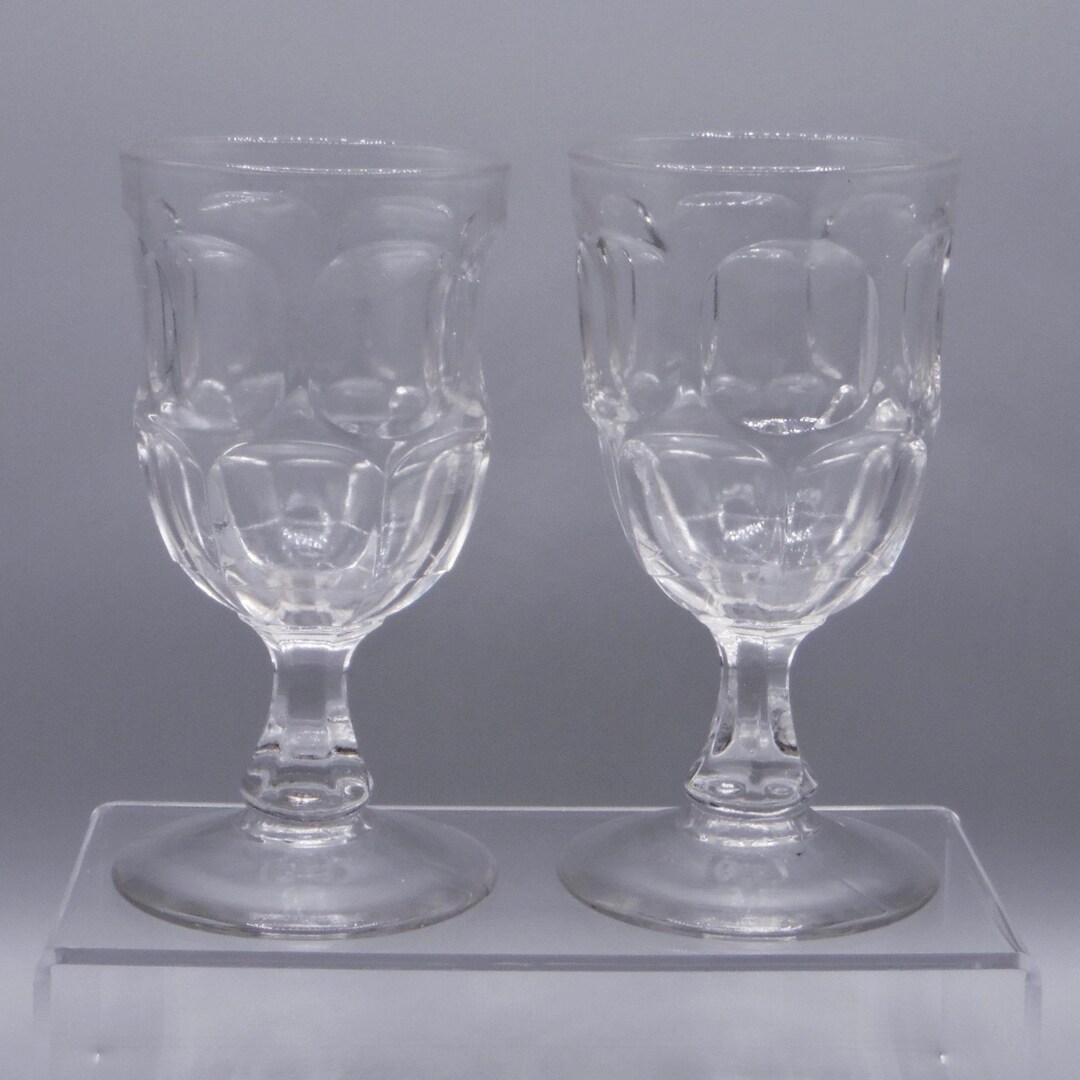 Early American Pressed Glass Water Goblet, Multiple Makers, Ashburton ...