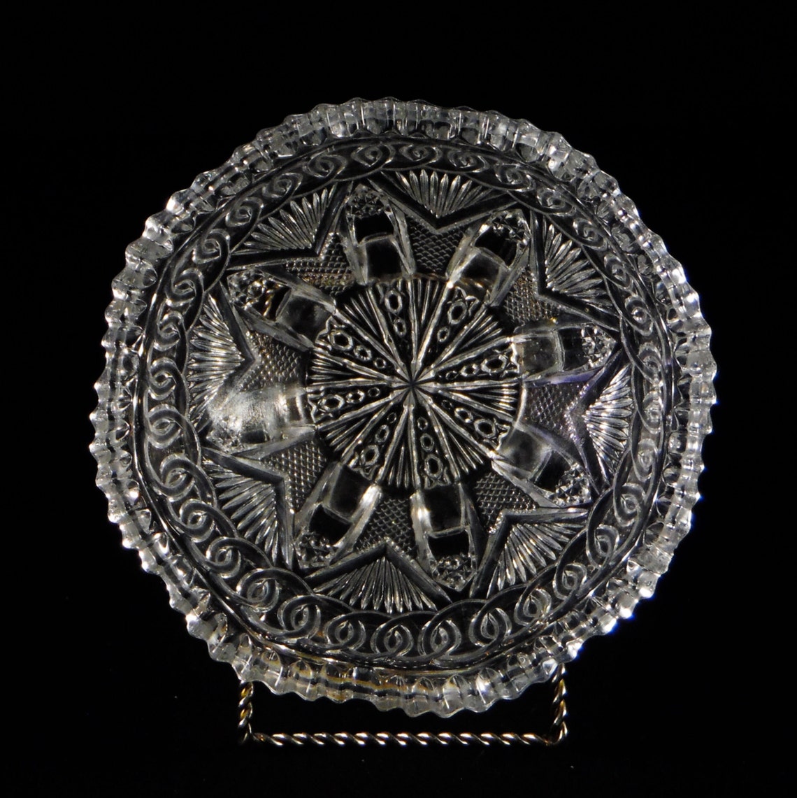 Early American Pressed Glass Bowl John B Higbee Glass | Etsy