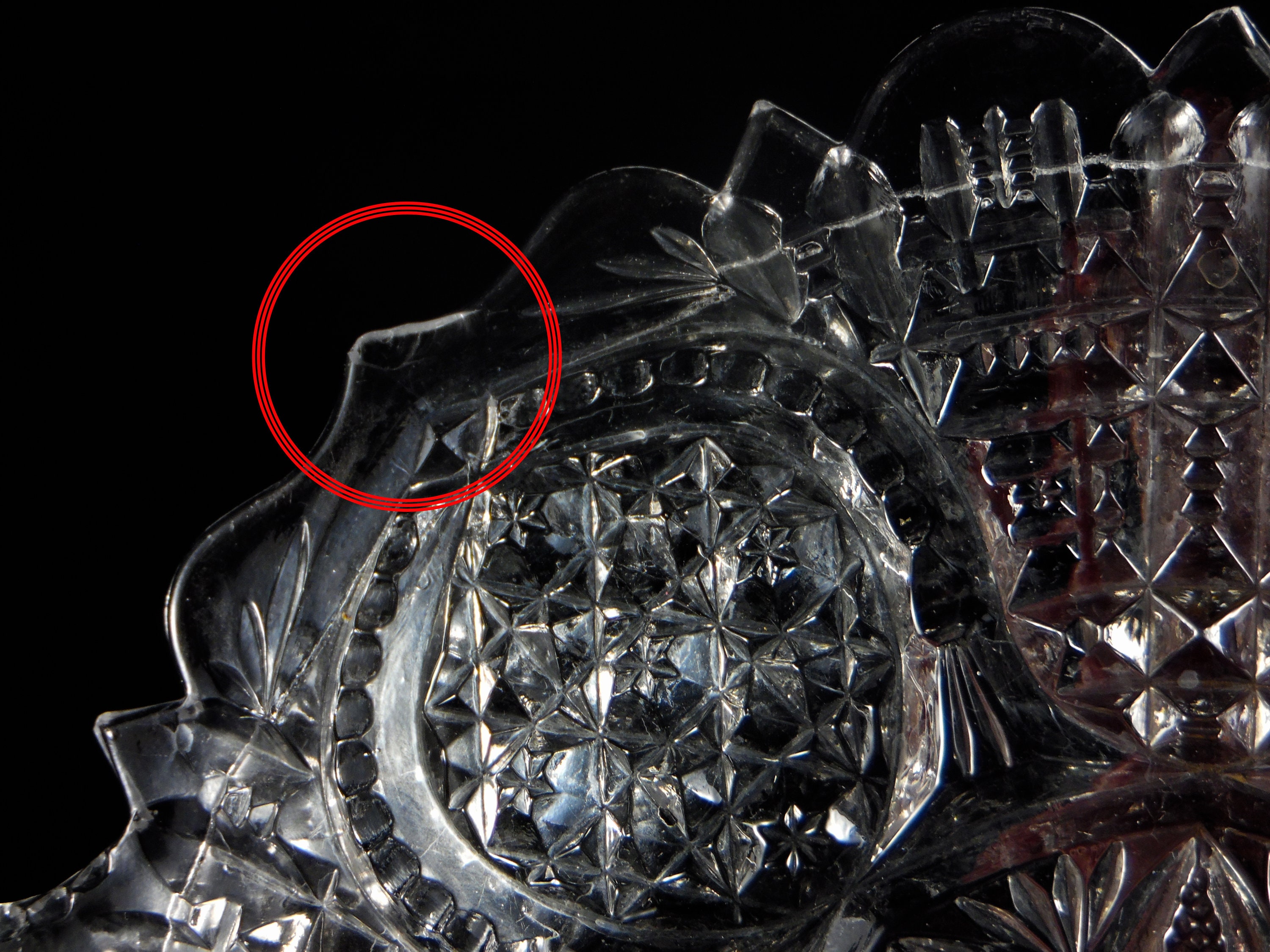 Early American Pressed Glass Handled Plate, John B Higbee Glass Company ...