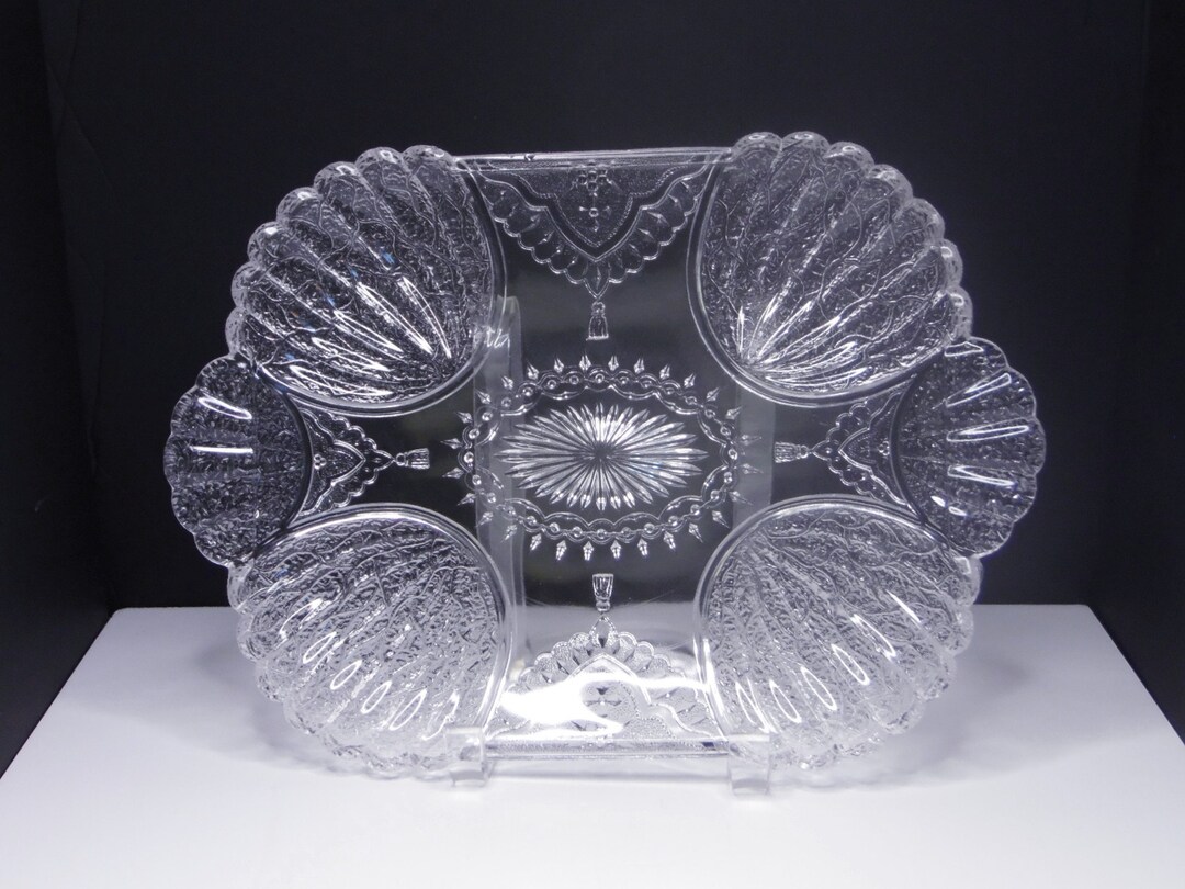 Early American Pressed Glass Ice Cream Tray, George Duncan and Sons ...