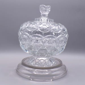 Vintage Glass Covered Compote, L G. Wright Glass Company, Moon and ...