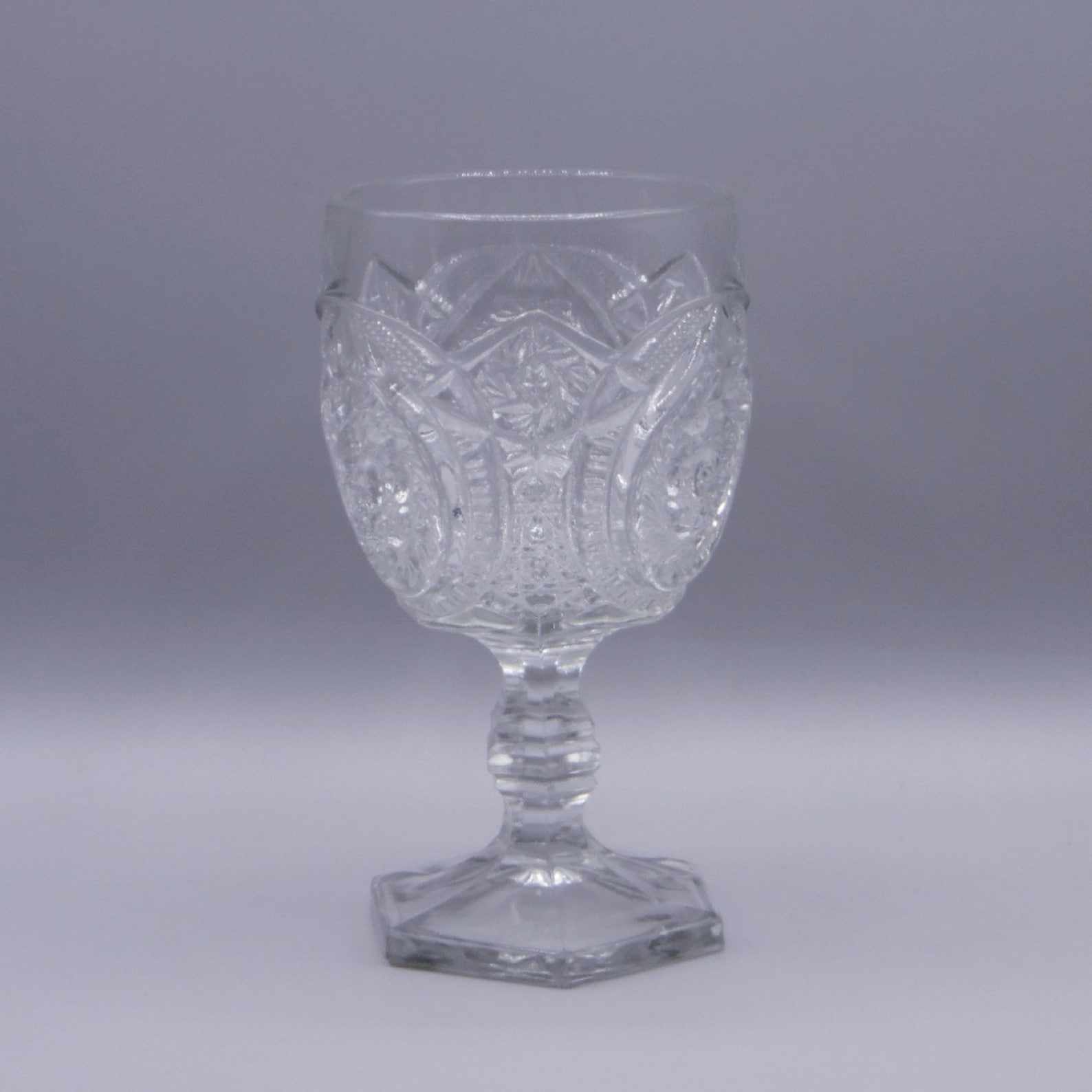 Comet Pressed Glass Water Goblet: Buzz Star Whirligig, 1907 - Etsy 日本
