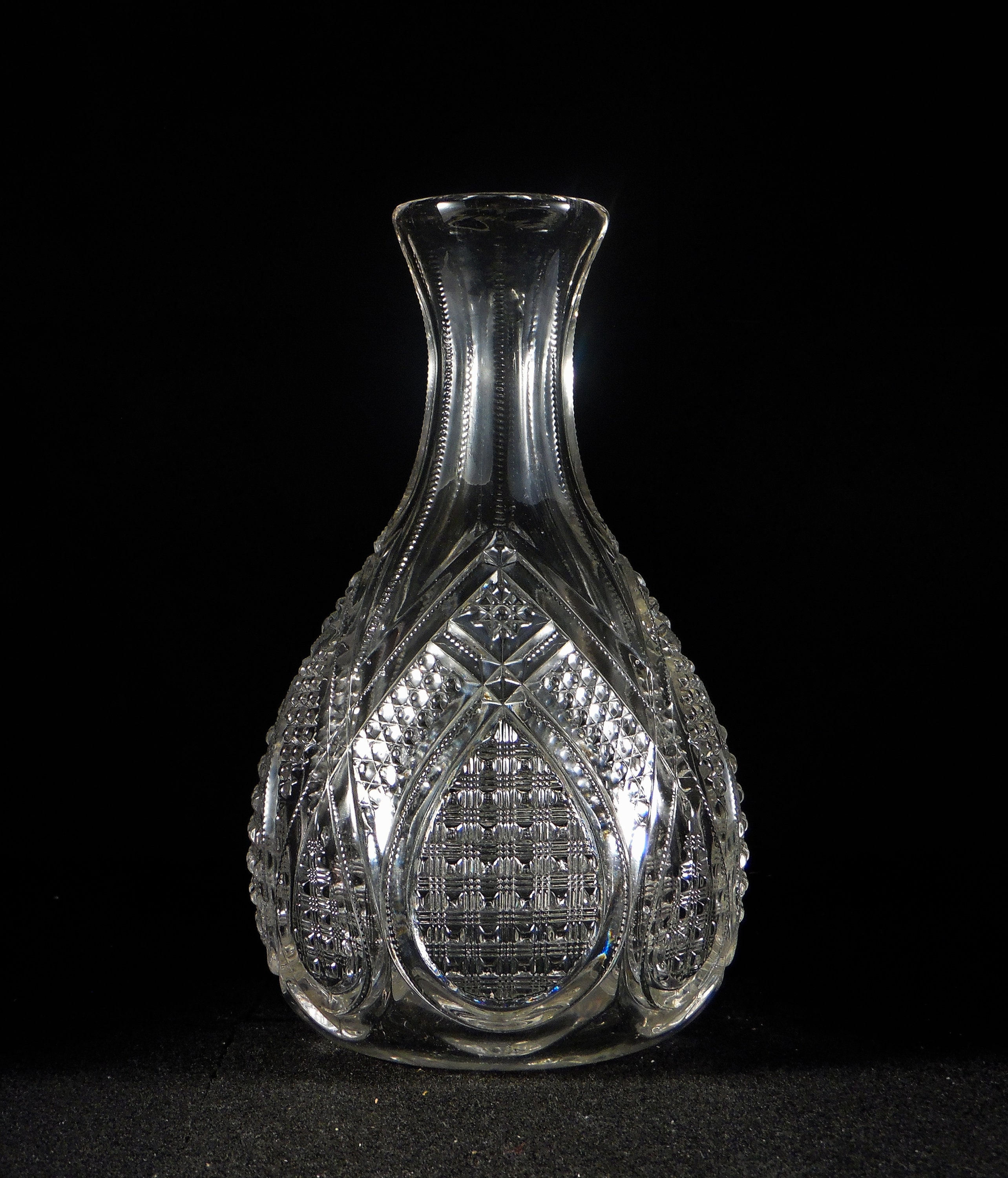 Early American Pressed Glass Water Bottle A H Heisey And Company ...