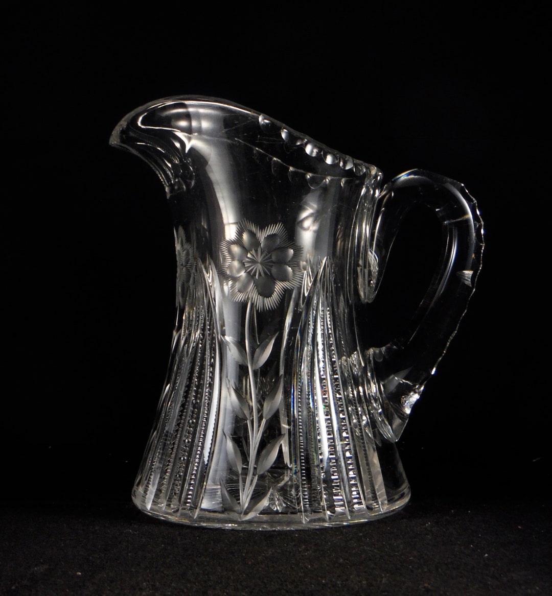 American Brilliant Period Cut Glass Water Pitcher, Undetermined Maker ...