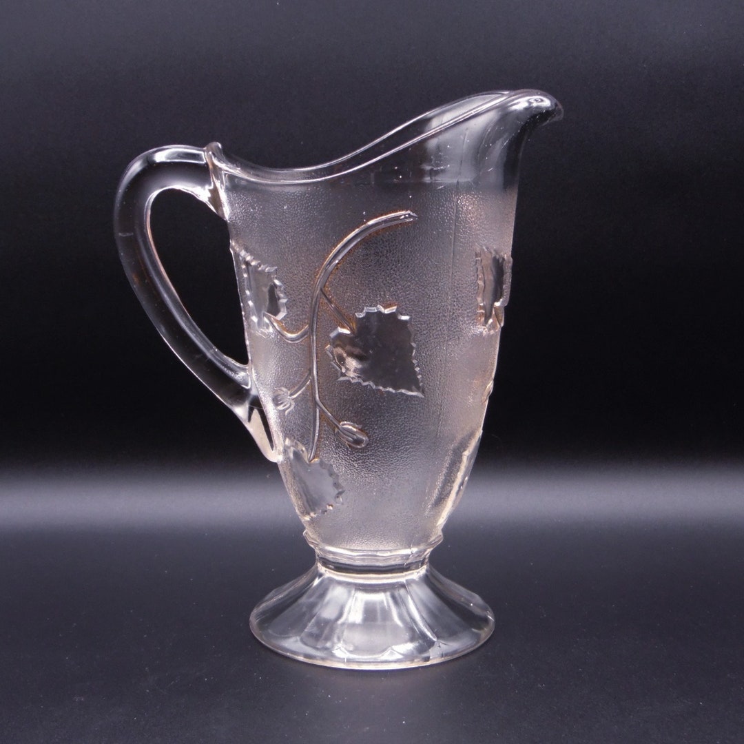 Early American Pressed Glass Water Pitcher, Co-operative Flint Glass Co ...