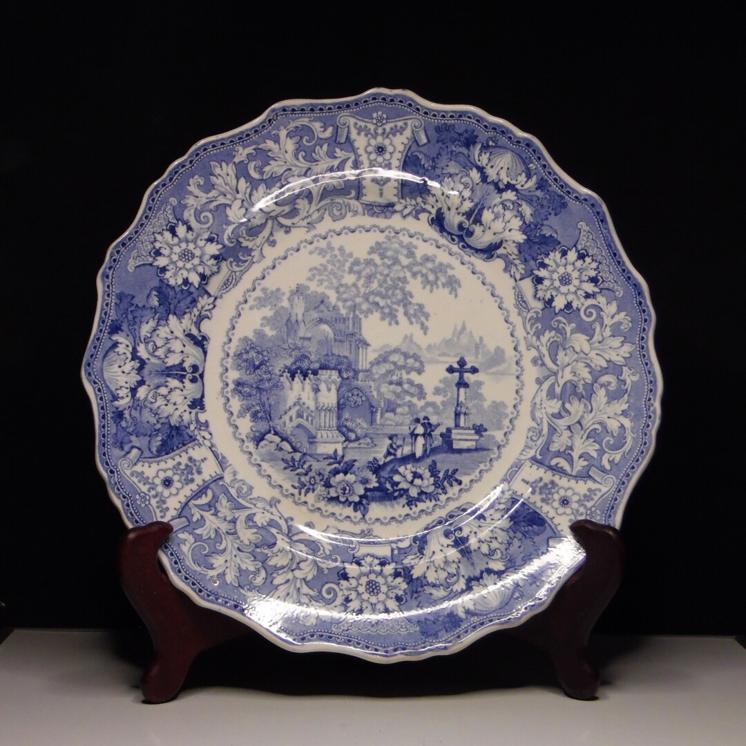 Pottery Dinner Plate, William Adams, England, Delphi, Blue, 1840 - 1860 ...