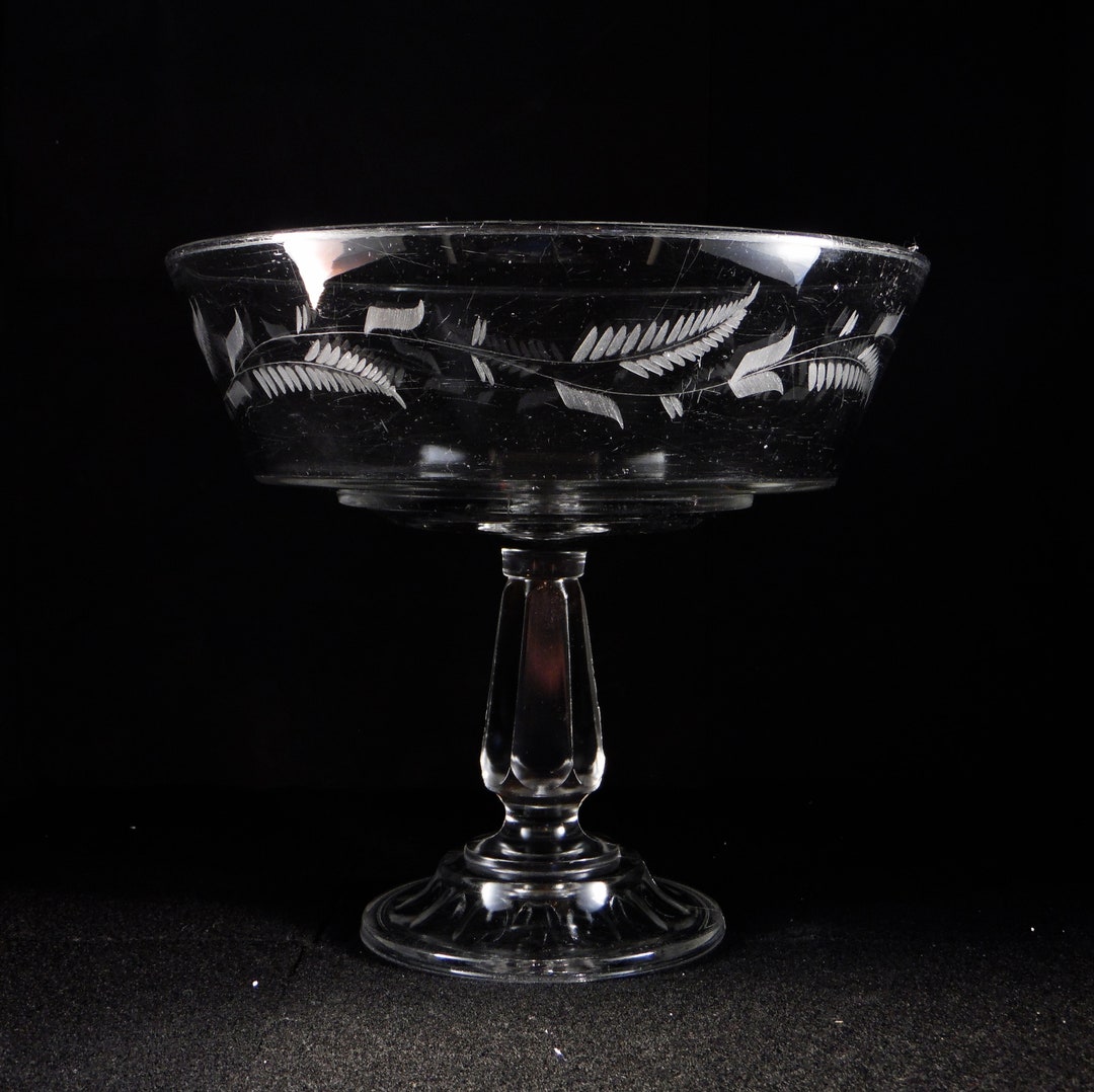 Early American Pressed Glass Compote, Aetna Glass Manufacturing Company ...