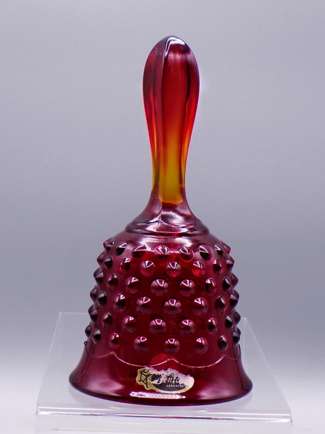 Vintage Glass Bell, Fenton Art Glass Company, Hobnail, Ruby, 1970 ...