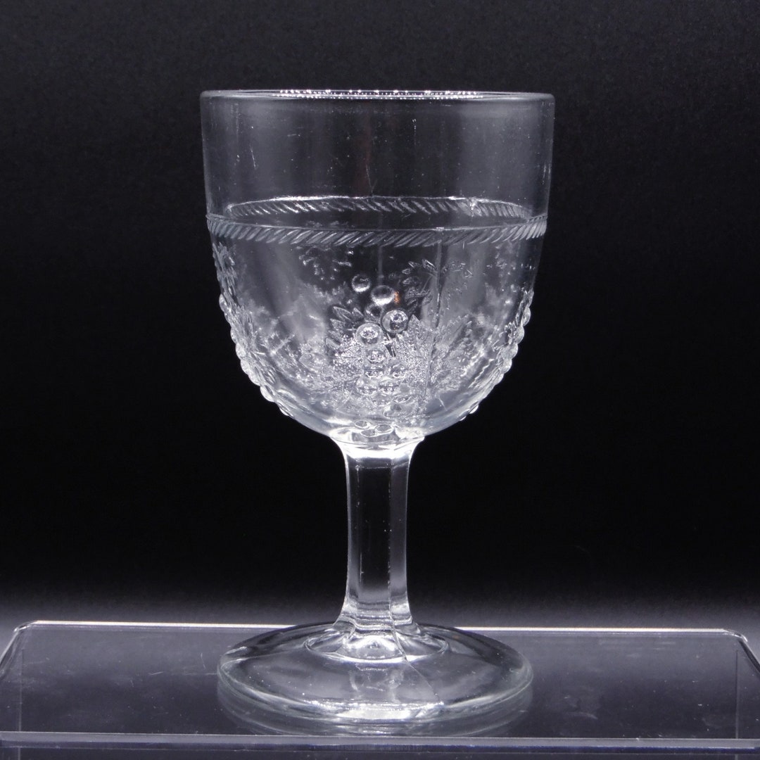Early American Pressed Glass Water Goblet, Campbell, Jones and Company ...
