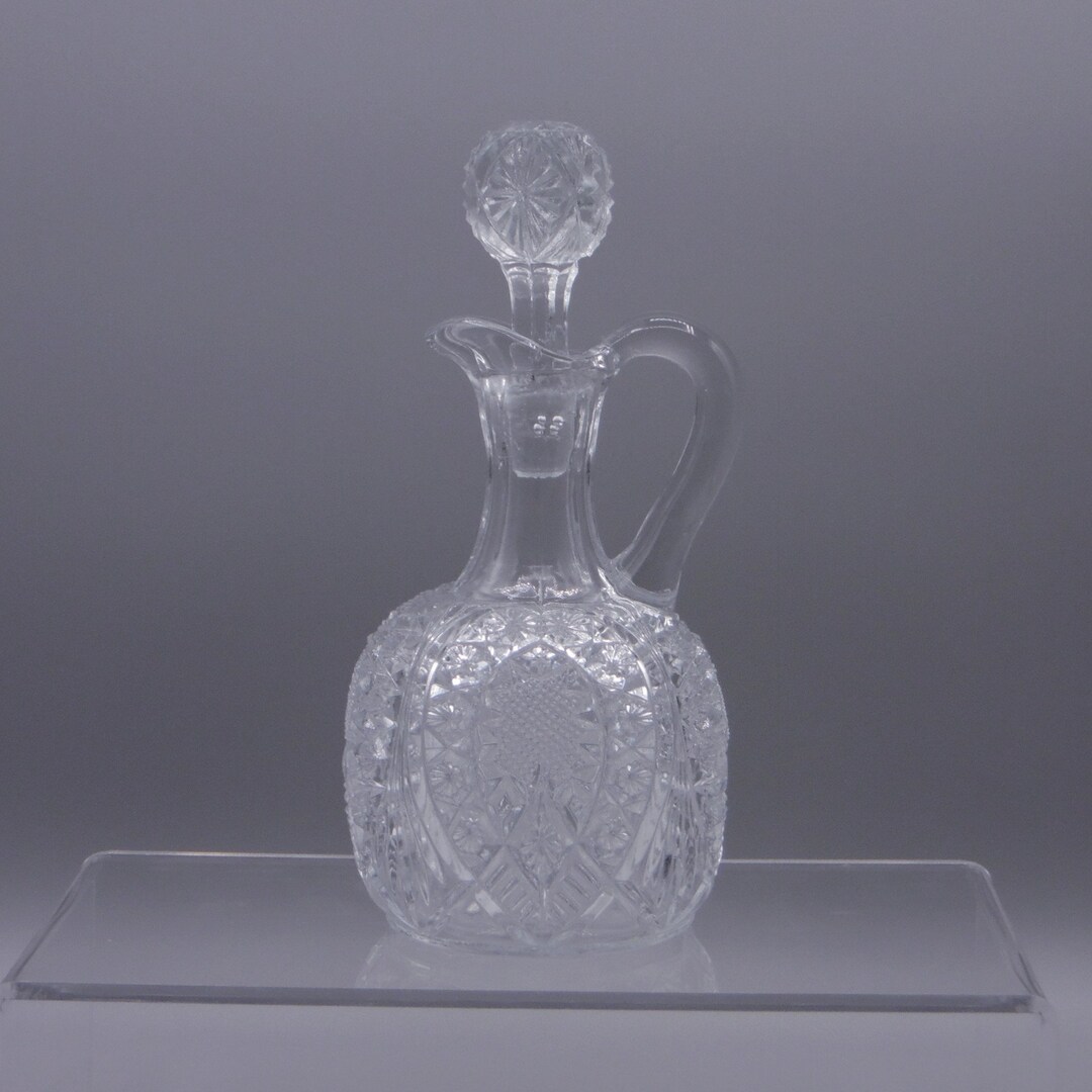 Early American Pressed Glass Cruet: Bryce Higbee Madora Pattern, C1906 ...