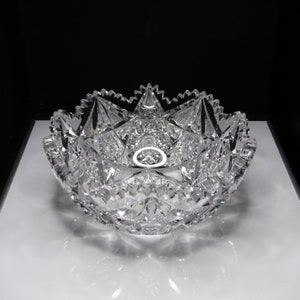 American Brilliant Period Cut Glass Bowl, Libbey Glass Company, Colonna ...