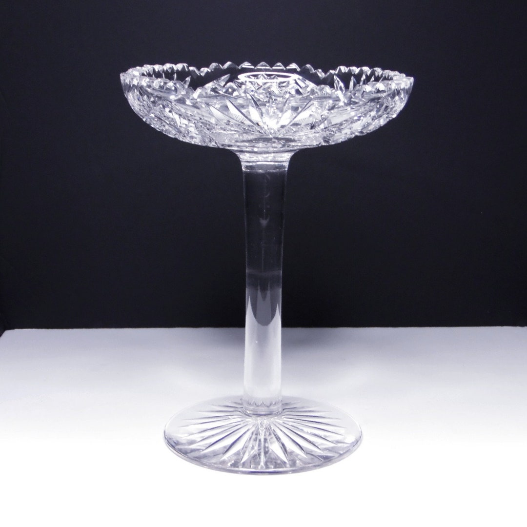 American Brilliant Period Cut Glass Bon Bon Compote, Pairpoint Glass ...