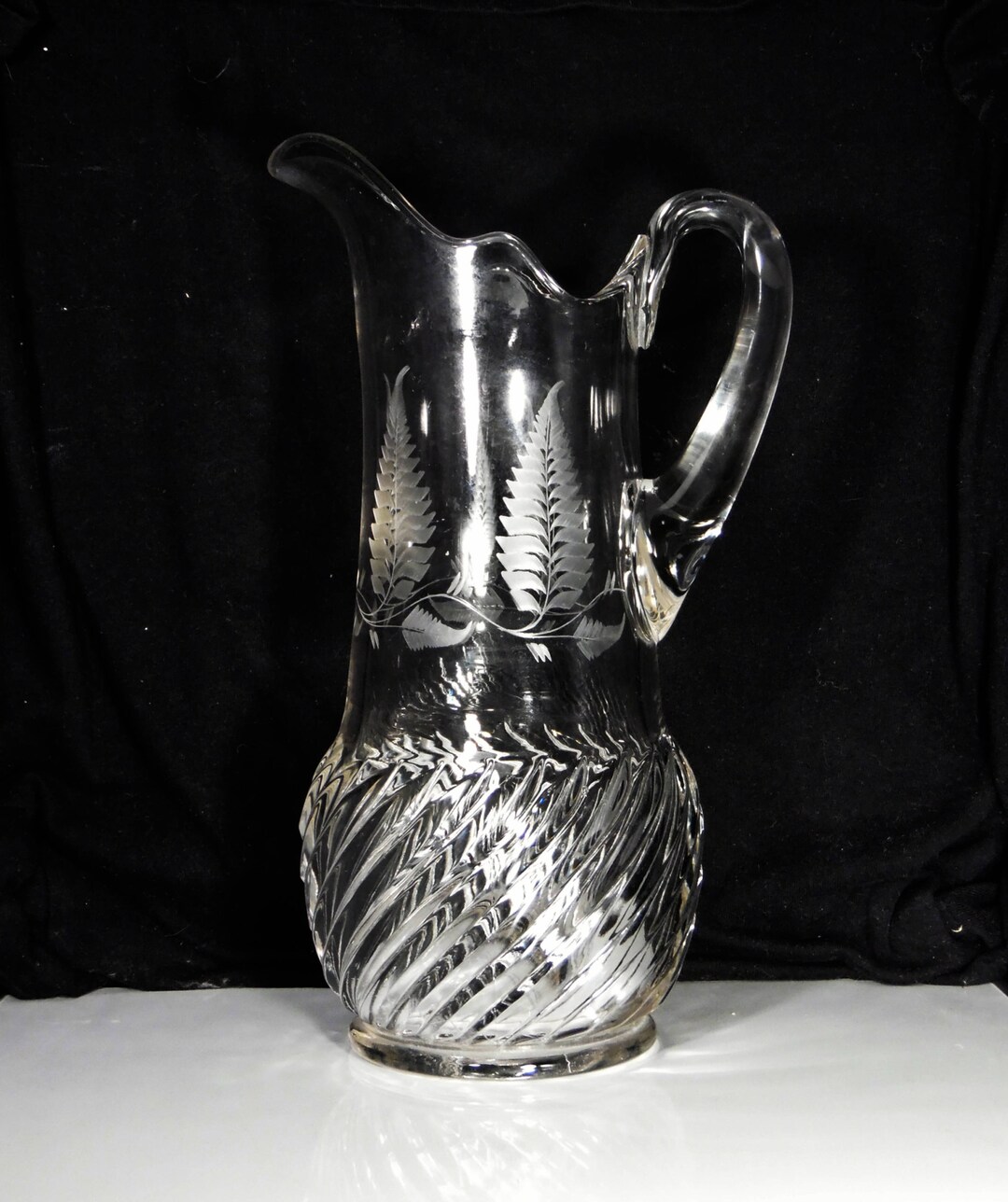 Early American Pressed Glass Lemonade Pitcher, Riverside Glass Works ...