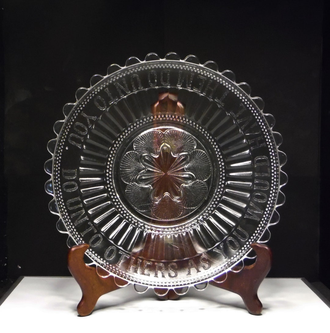 Early American Pressed Glass Bread Plate, Mckee and Brothers, Paris ...
