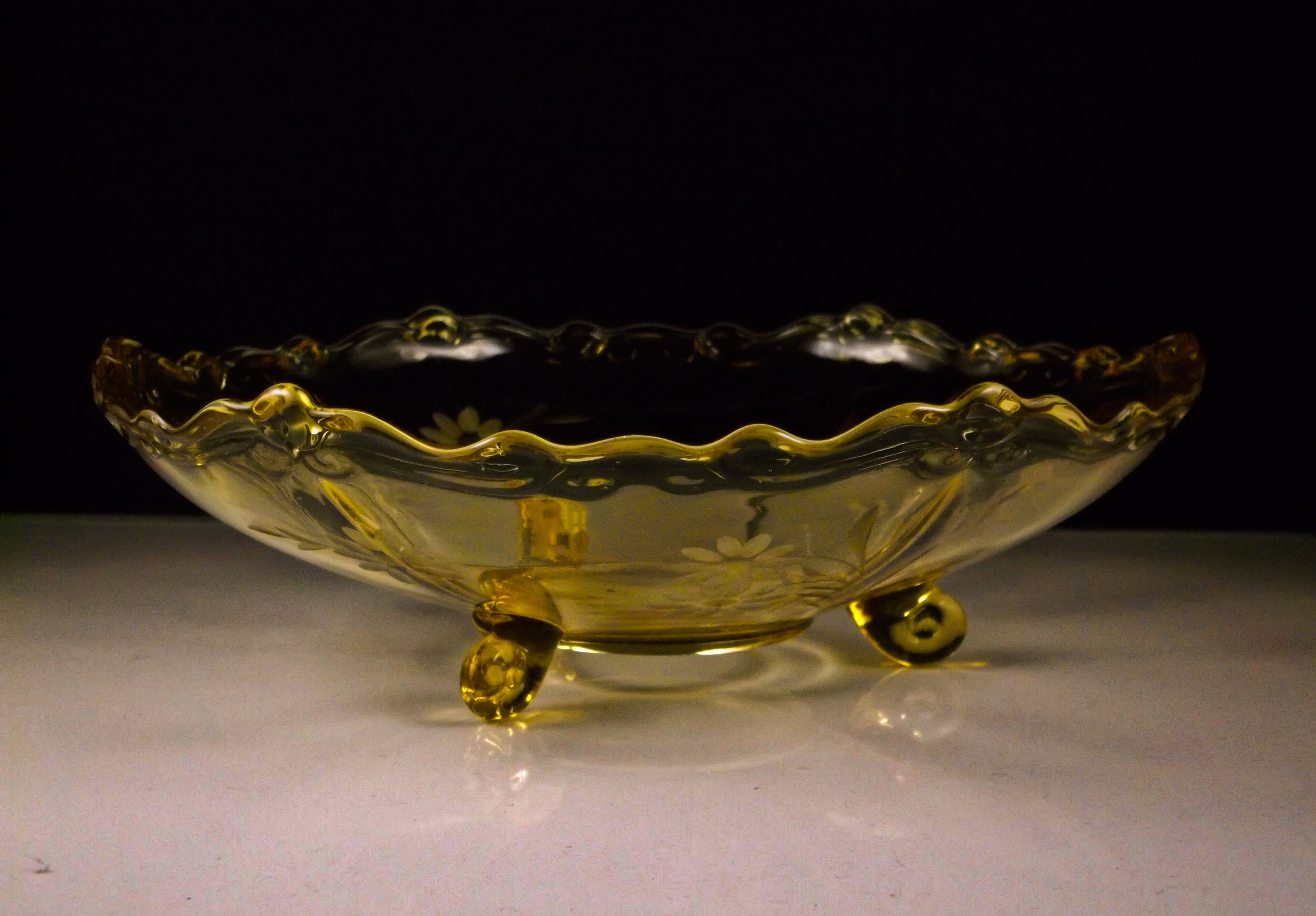 Vintage European Glass Master Berry Bowl w/3 Individual Bowls Fenne ...