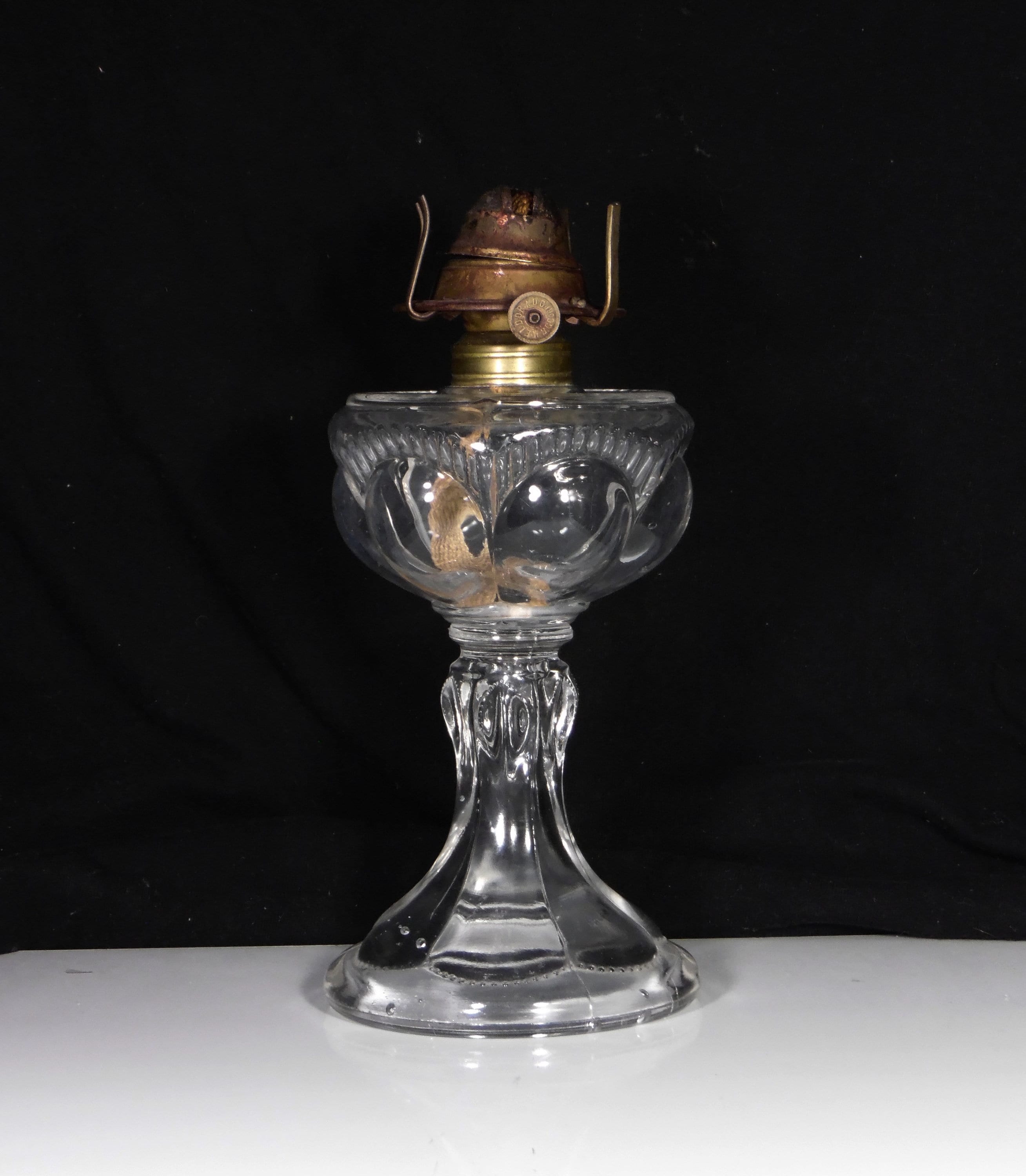 Early American Pressed Glass Oil Lamp, United States Glass Company, US ...