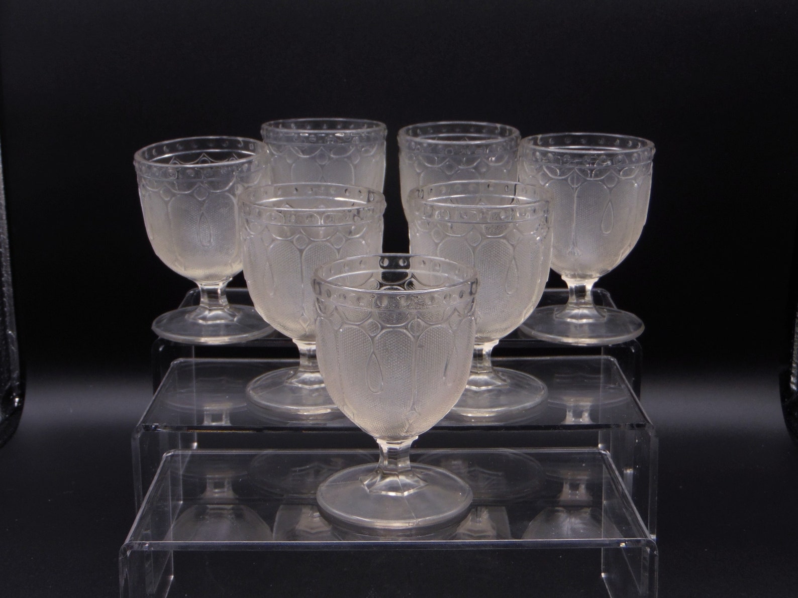 EAPG Portland Glass Egg Cup Set: Loop and Dart, 1869 - Etsy