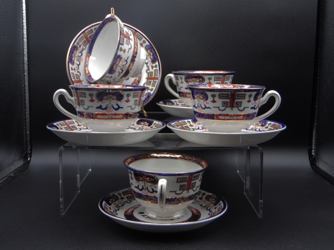 Pottery Cup and Saucer, Ironstone Ware, Occupied Japan, Imari Style ...