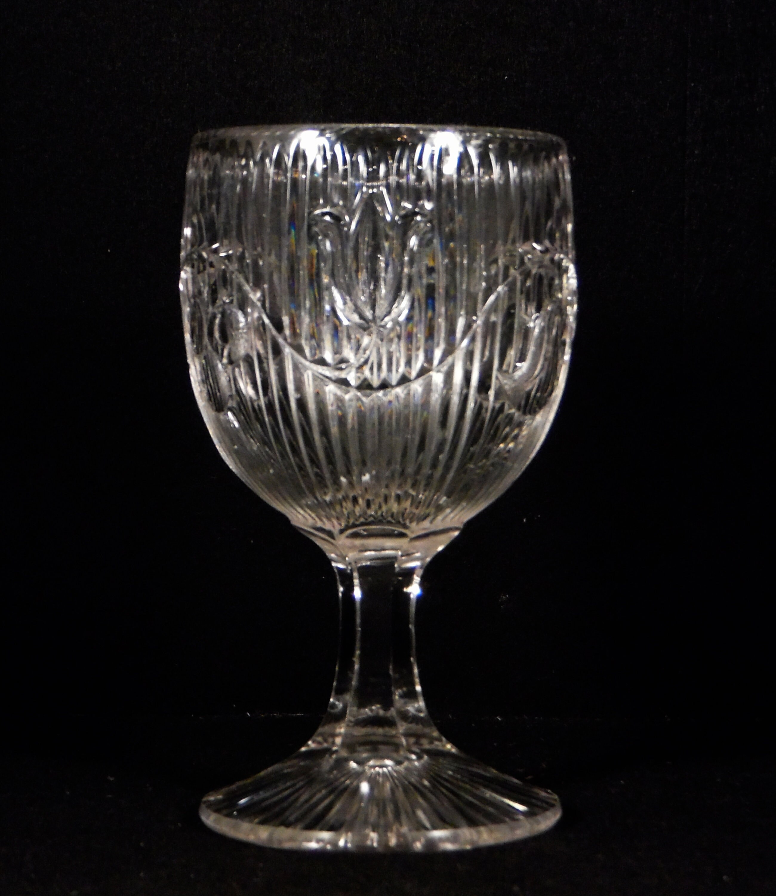 Early American Pressed Glass/Flint Glass Water Goblet McKee & Brothers ...