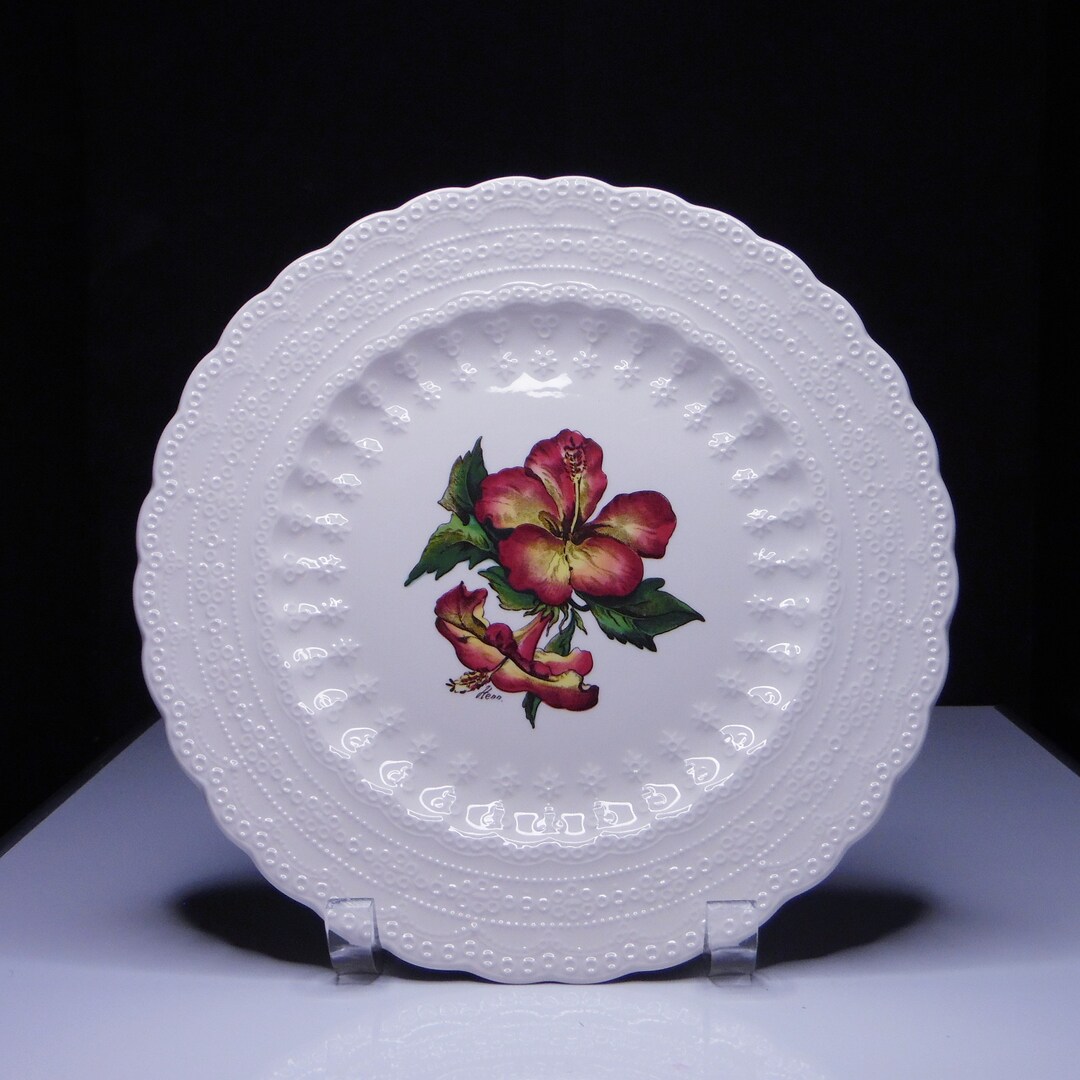 Porcelain Luncheon Plate, Spode Pottery, England, Bermuda Flowers Line ...