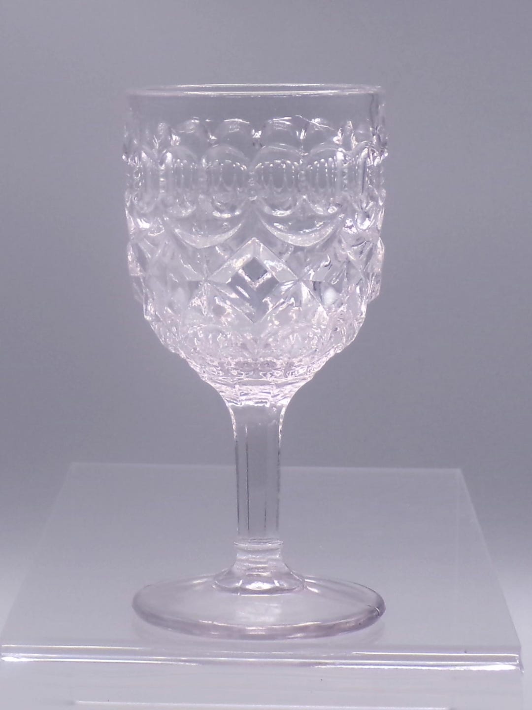 Early American Pressed Glass Wine Glass, Thompson Glass Company, TG #28 ...