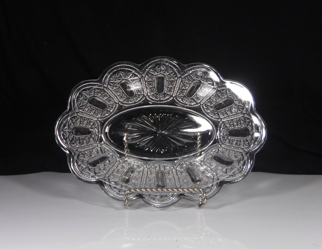 Early American Pressed Glass Oval Deep Dish, Bryce, Walker and Company ...