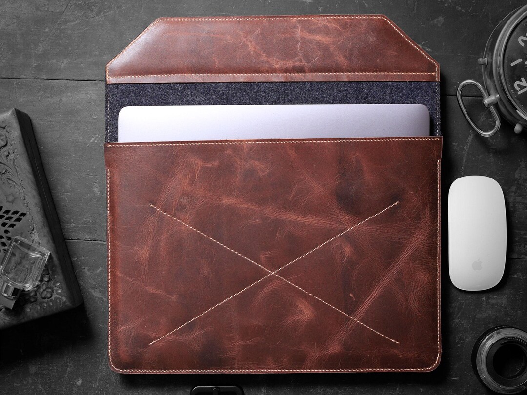 Personalised Genuine Leather MacBook Air & Pro Sleeve 13" 14" 15" 16 ...