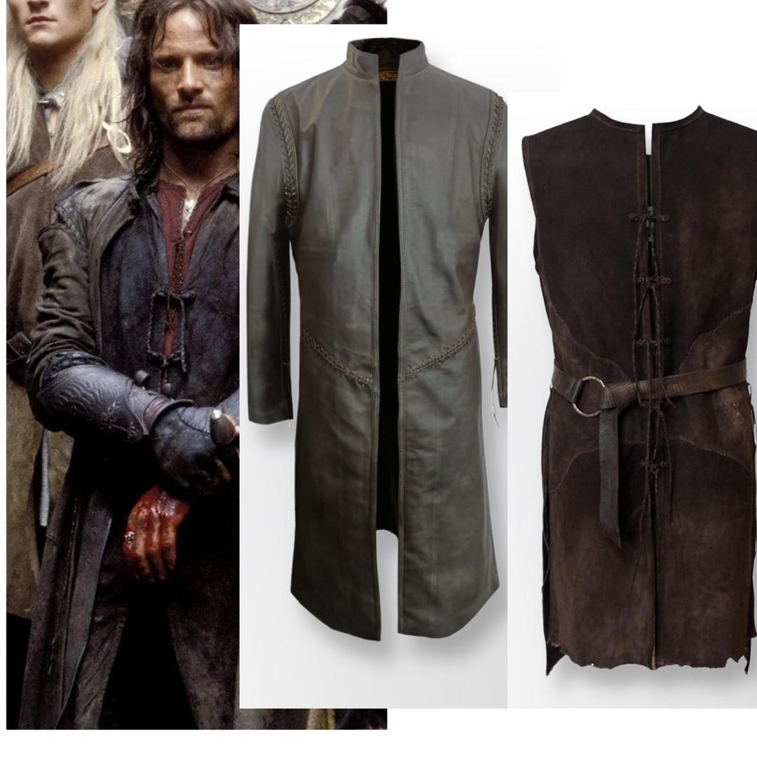 Aragorn Duster Costume Coat and Vest Set, Handmade Lord of the Rings ...