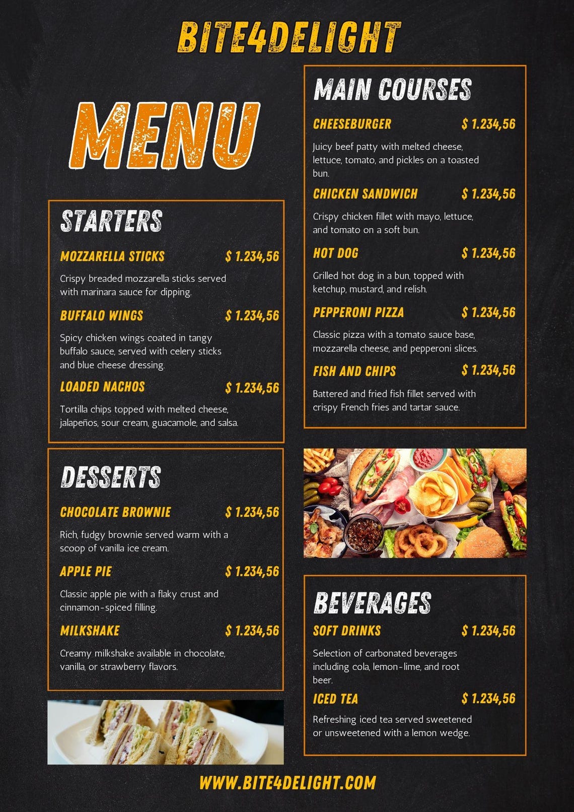 Editable Burger Menu Card Template: Canva Food Design (digital Download ...