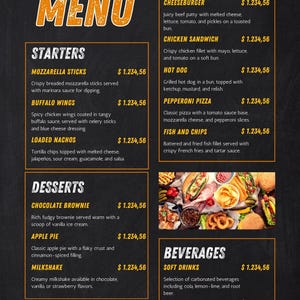 Editable Burger Menu Card Template: Canva Food Design (digital Download ...