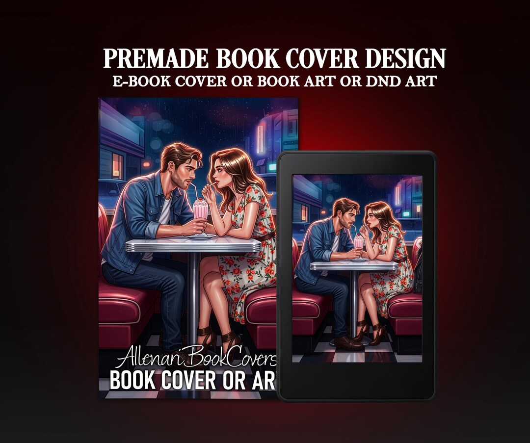 Diner Date Book Cover, Contemporary Romance Illustration (digital ...