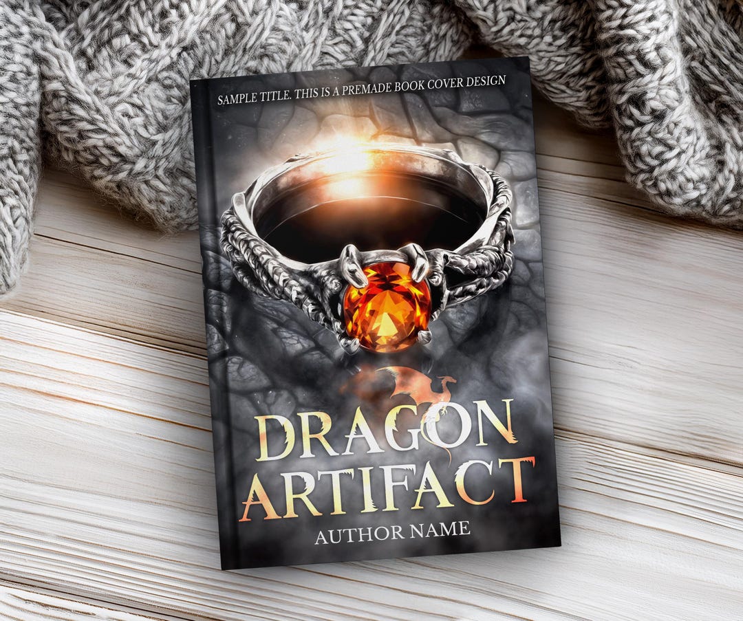 Dragon Fantasy Book Cover Design: Silver Ring Grimdark Epic Dark ...