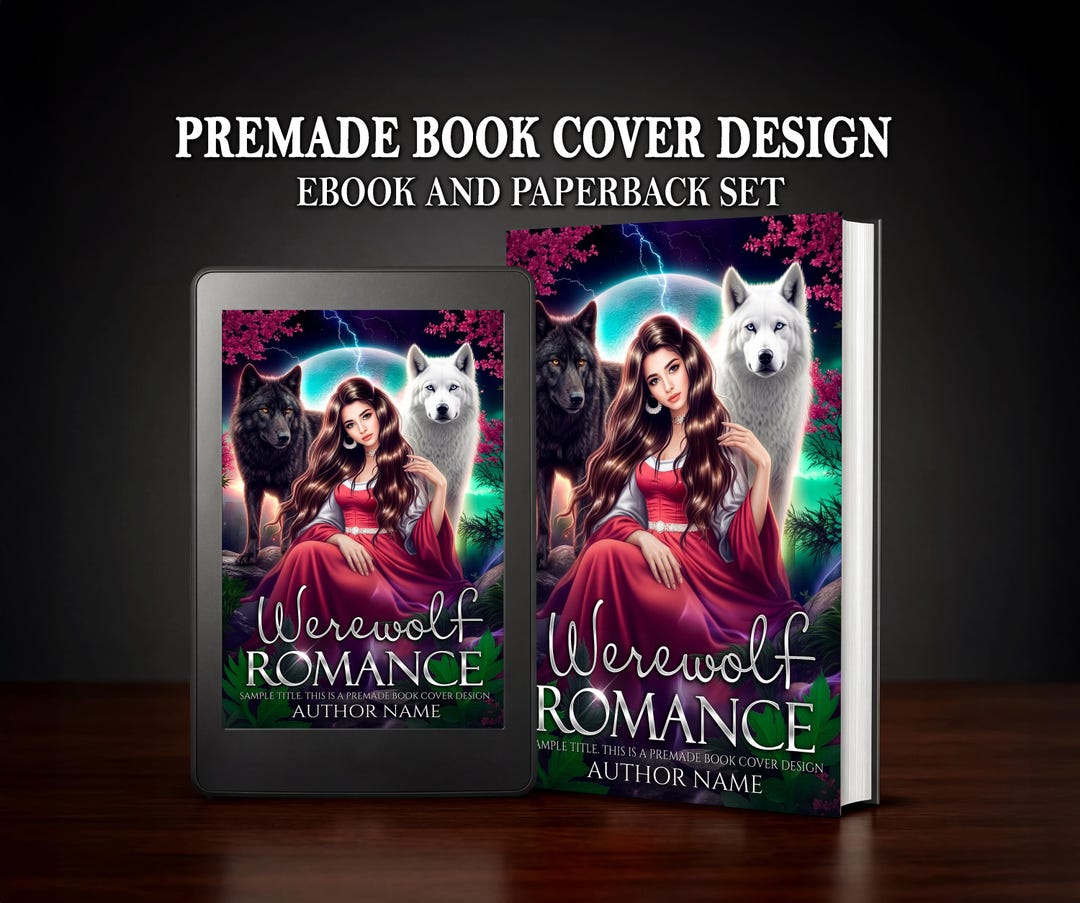 Wolf Werewolf Romance Premade Book Cover, Fantasy Ebook and Paperback ...