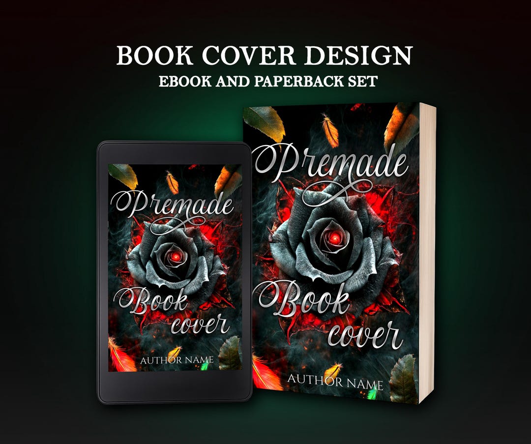 Dark Fantasy Book Cover | Black Rose Gothic Design (digital) - Etsy