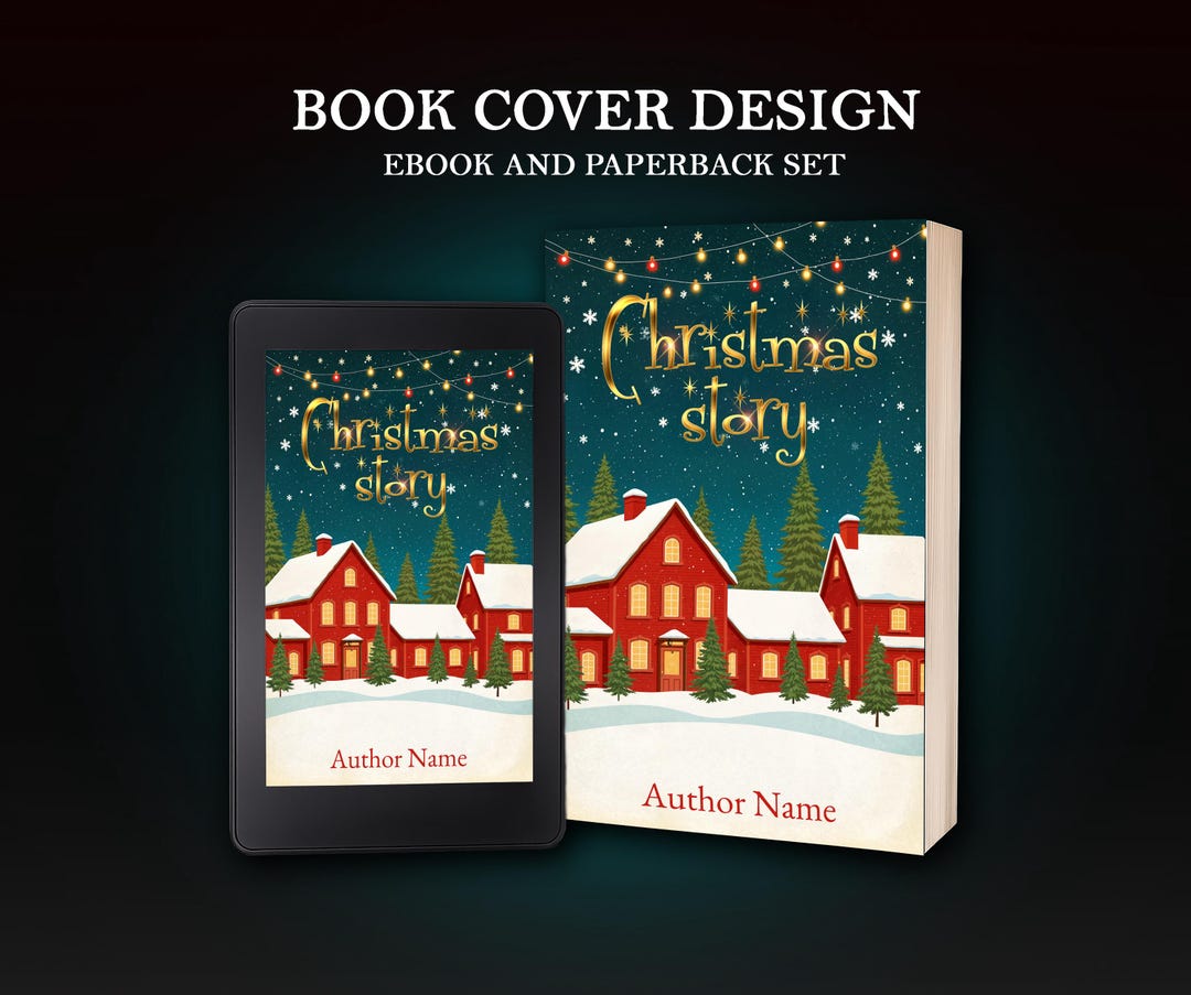 Christmas Winter Book Cover, Ready-to-use KDP Ebook and Paperback Wrap ...