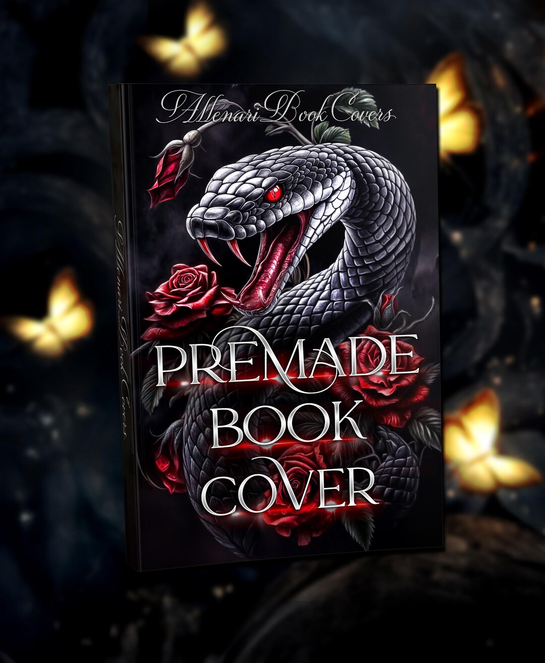 Customizable Snake Book Cover - Fantasy and Dark Romance Ebook Design ...